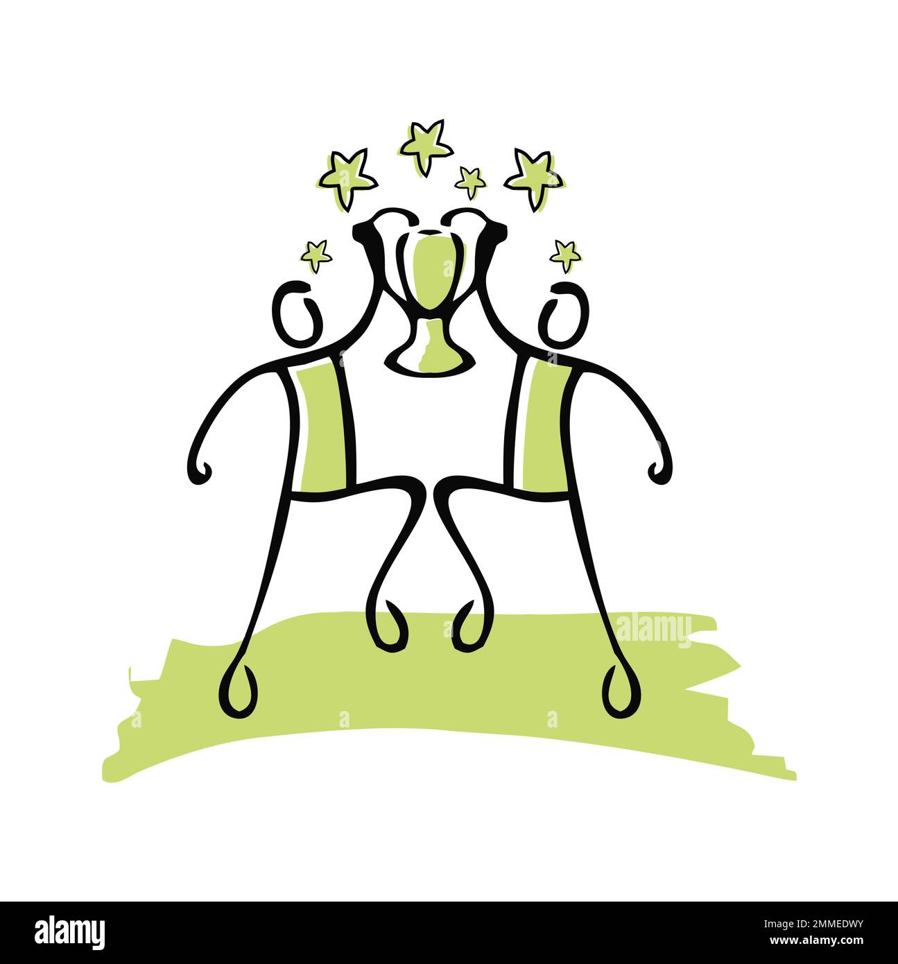 A vector Illustration of Stickman Stick Figure Reaching The Success ...