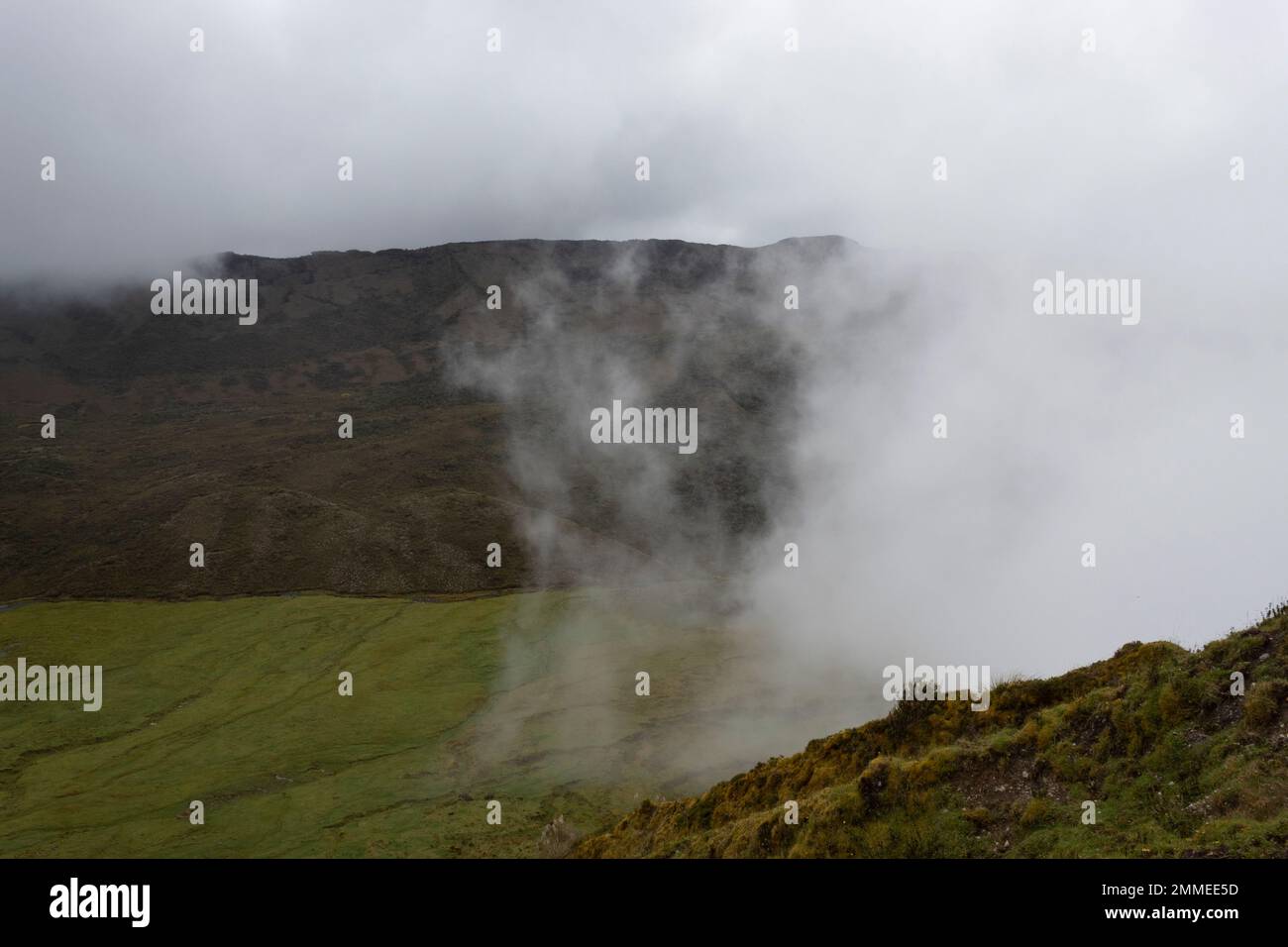 Beautiful colombian paramo andean mountains landscape with a grass ...