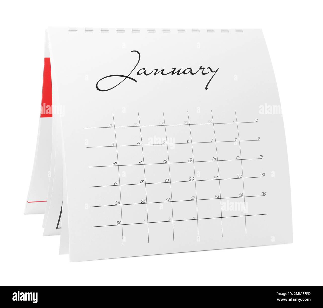 Paper calendar isolated on white. Planning concept Stock Photo - Alamy