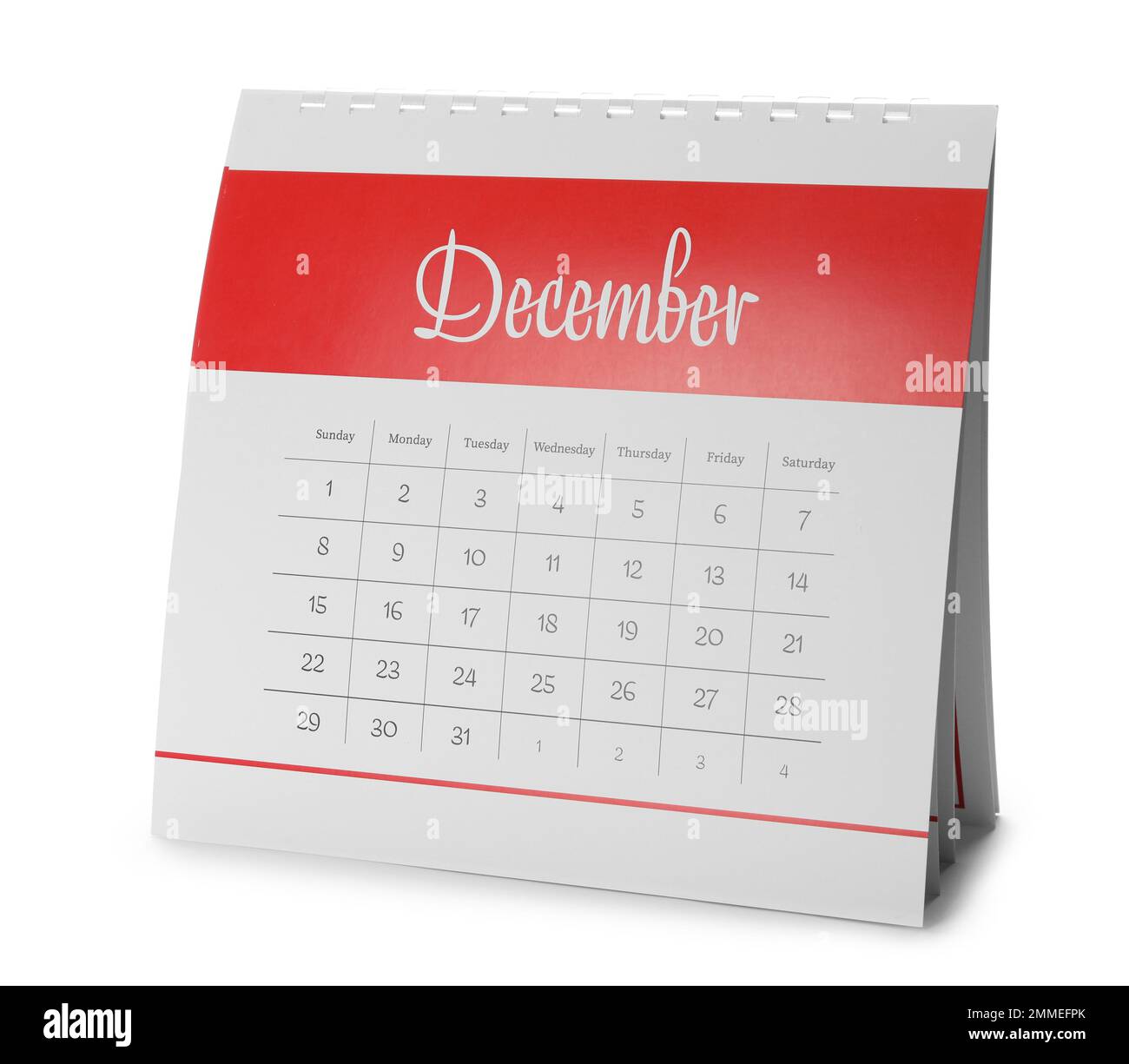 Paper calendar isolated on white. Planning concept Stock Photo - Alamy