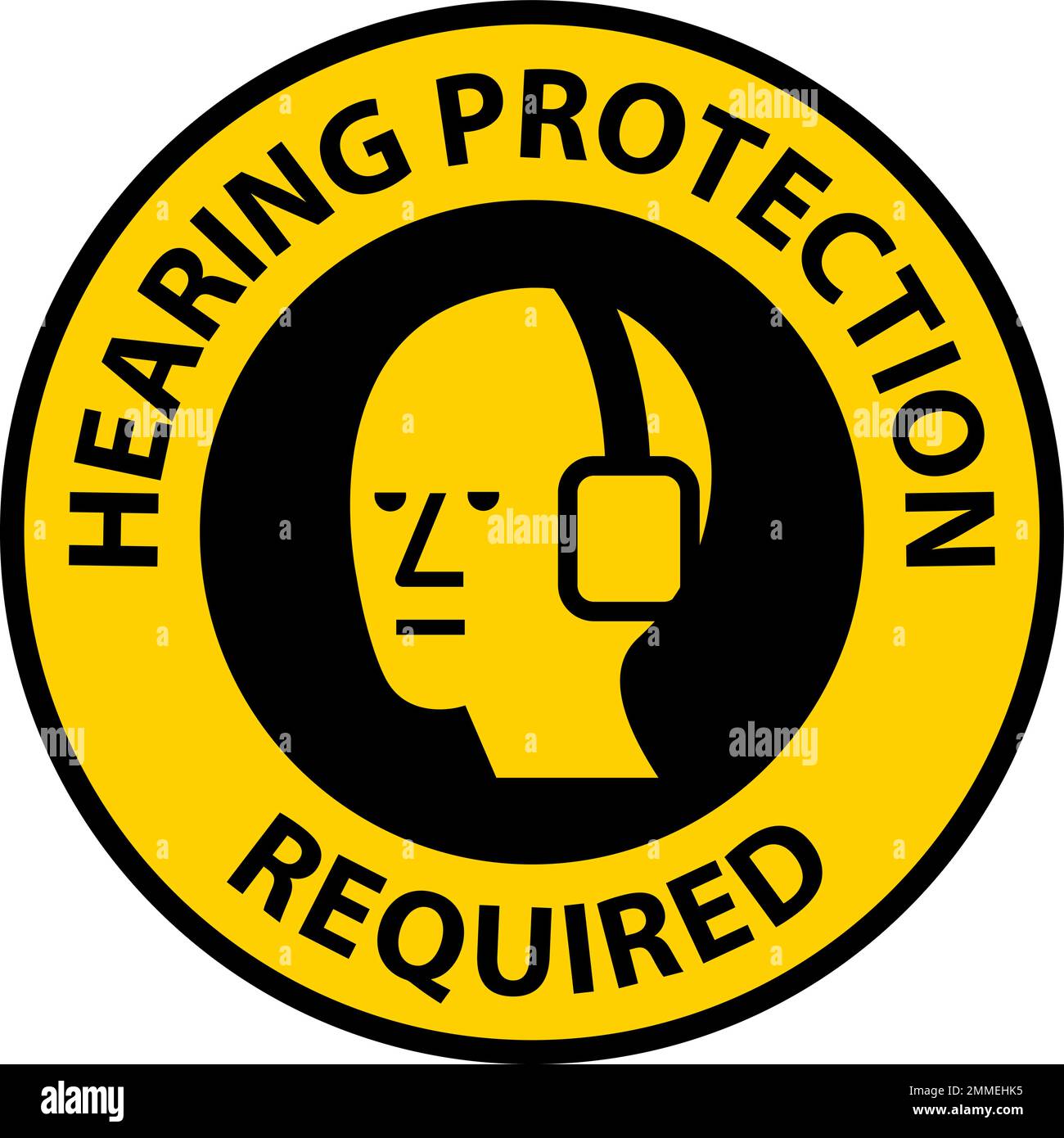 Label Floor Sign, Hearing Protection Required Stock Vector Image & Art ...