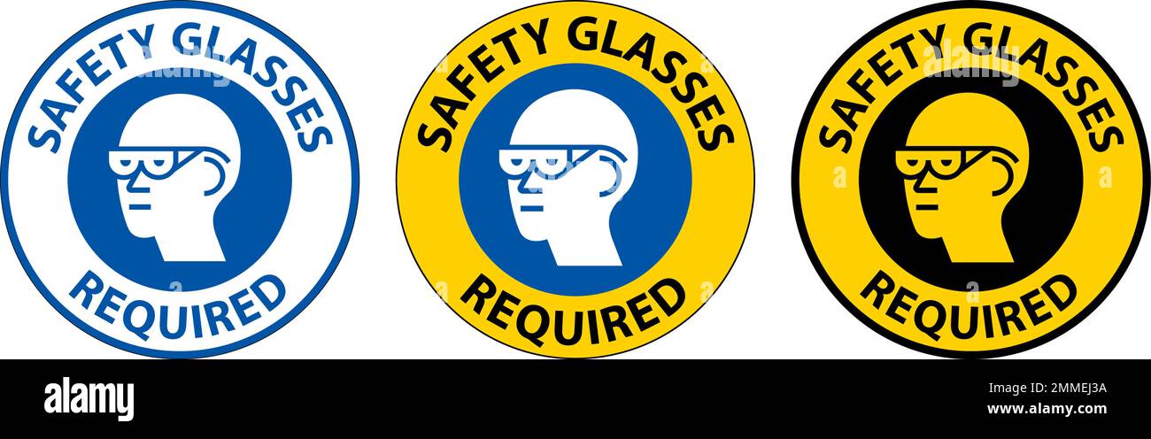 Floor Sign Safety Glasses Required Stock Vector Image And Art Alamy