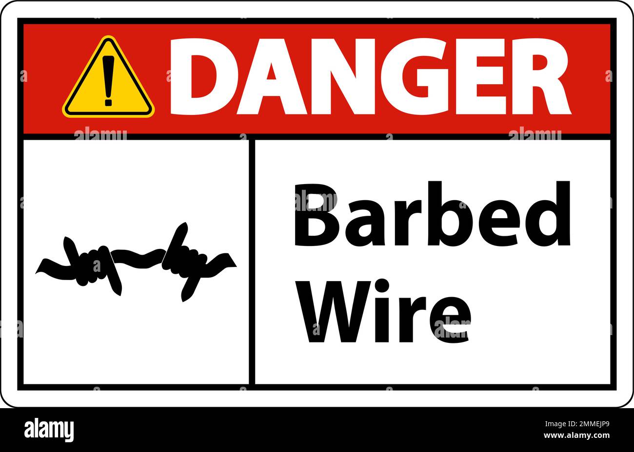 Danger Sign Barbed Wire On White Background Stock Vector Image & Art ...