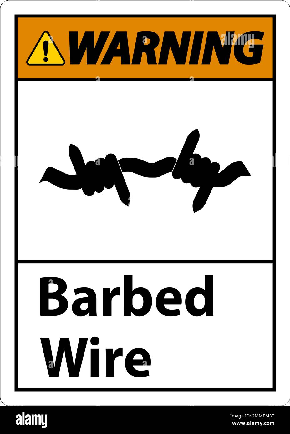 Warning Sign Barbed Wire On White Background Stock Vector Image & Art ...
