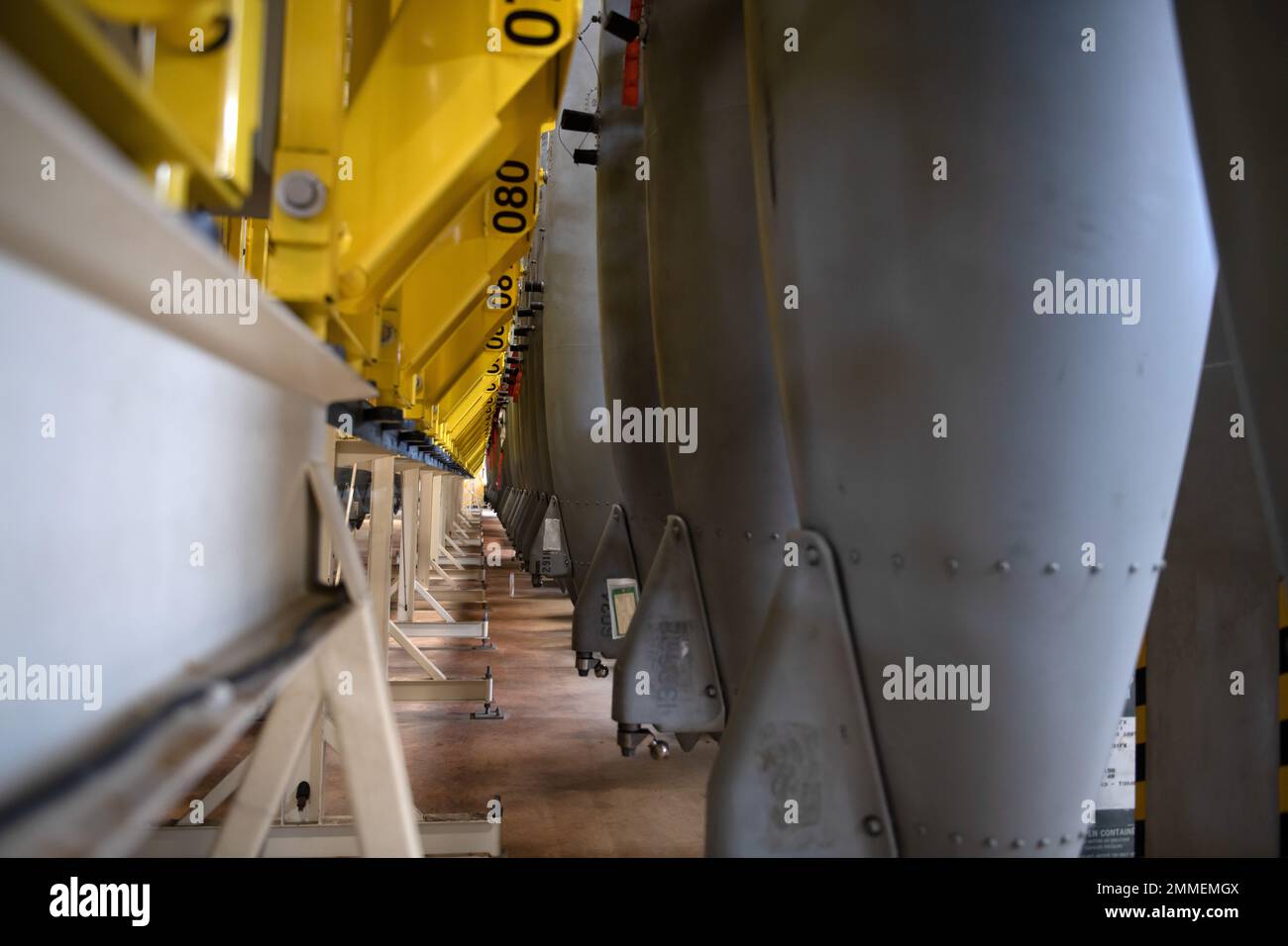 External aircraft fuel tanks are arranged on the vertical tank storage ...