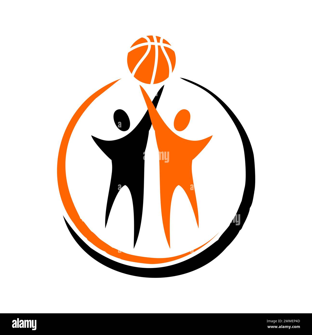 A vector Illustration of Basketball Stickman Figure Logo Sign Stock ...