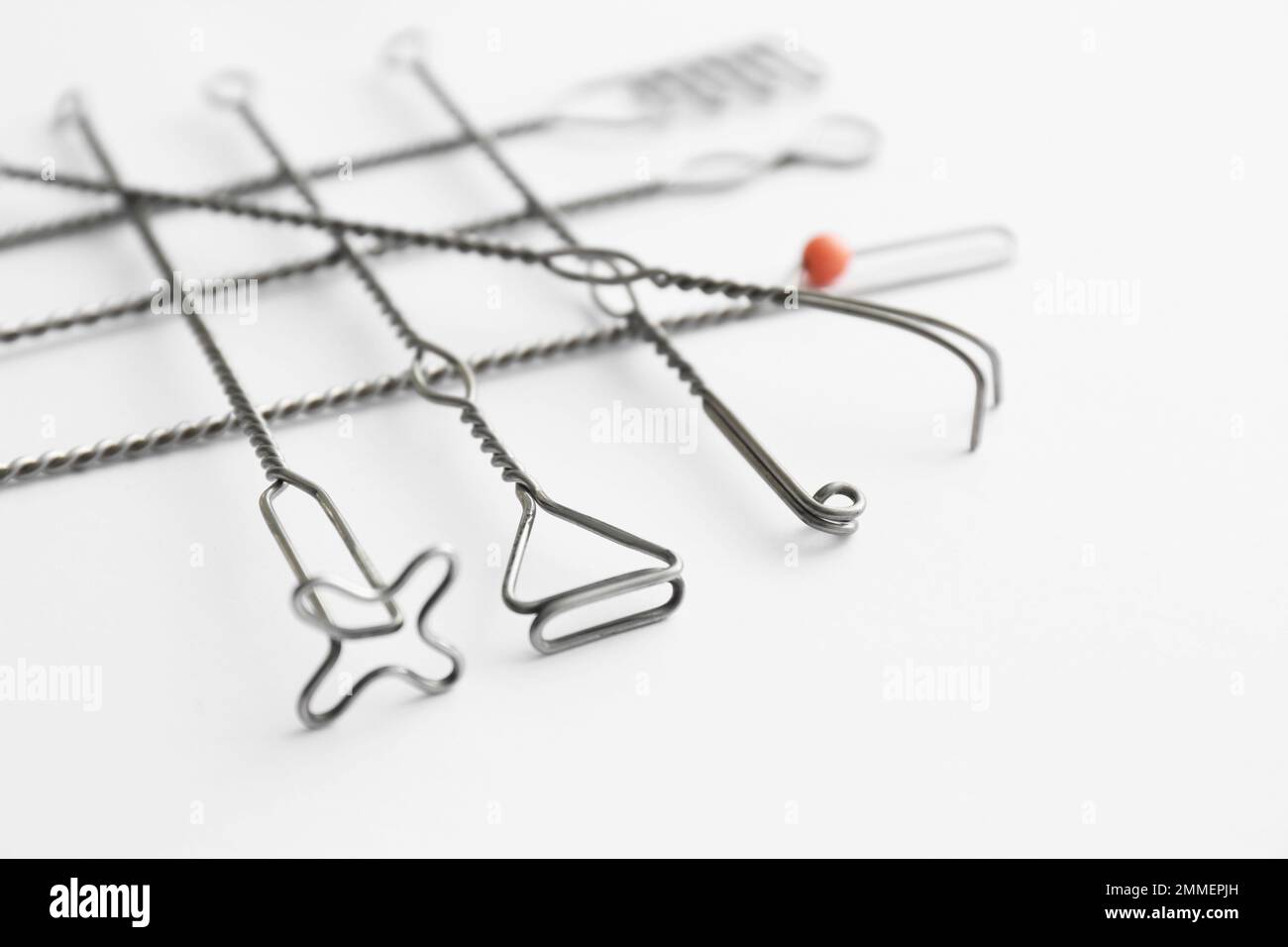 Set of logopedic probes on white background. Speech therapist's tools ...