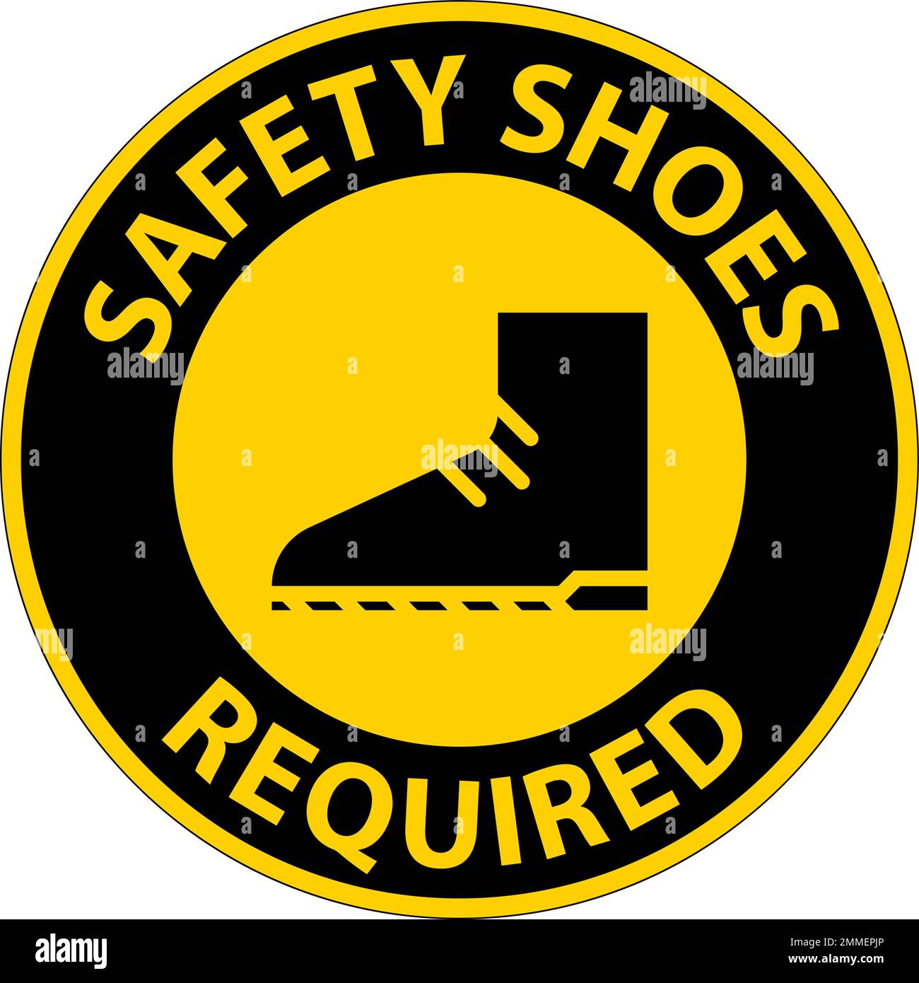 Label Floor Sign, Safety Shoes Required Stock Vector Image & Art - Alamy