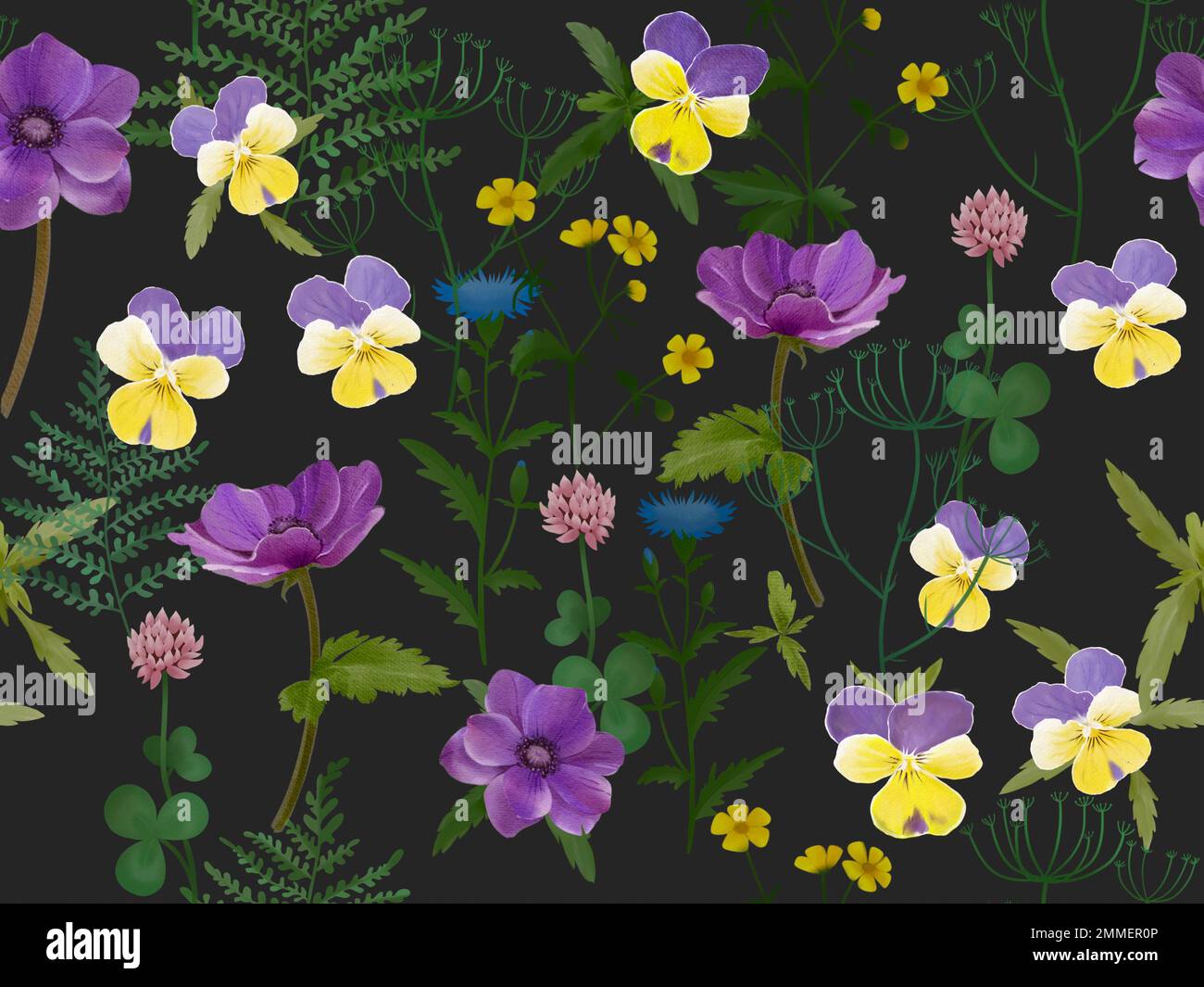Beautiful seamless floral pattern with watercolor gentle colorful ...