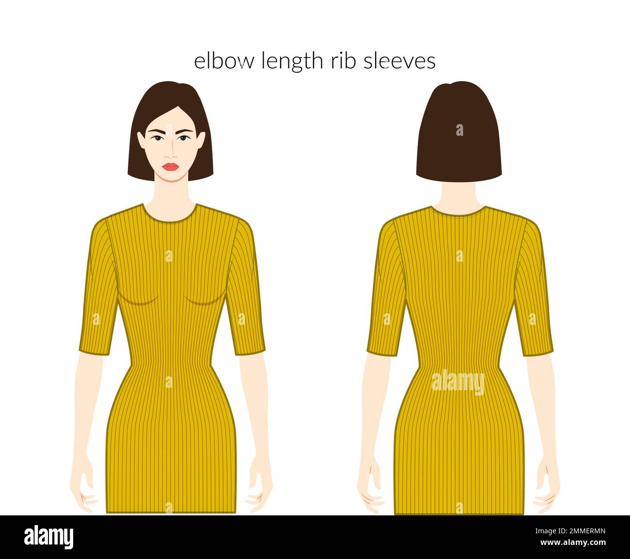 Rig sleeves knit elbow length clothes character beautiful lady in ochre ...