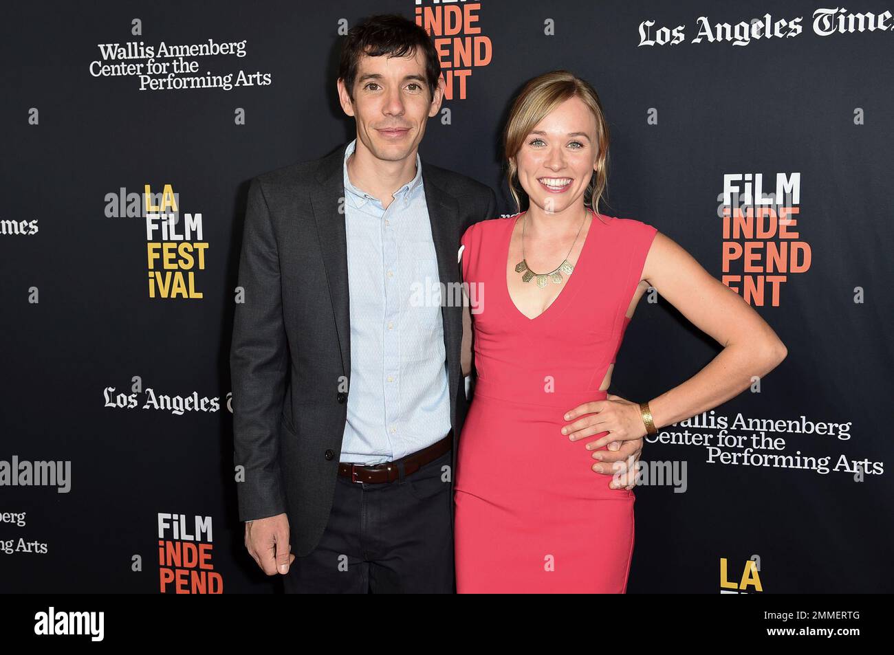 Alex Honnold, left, and Sanni McCandless attend the LAFF gala screening ...