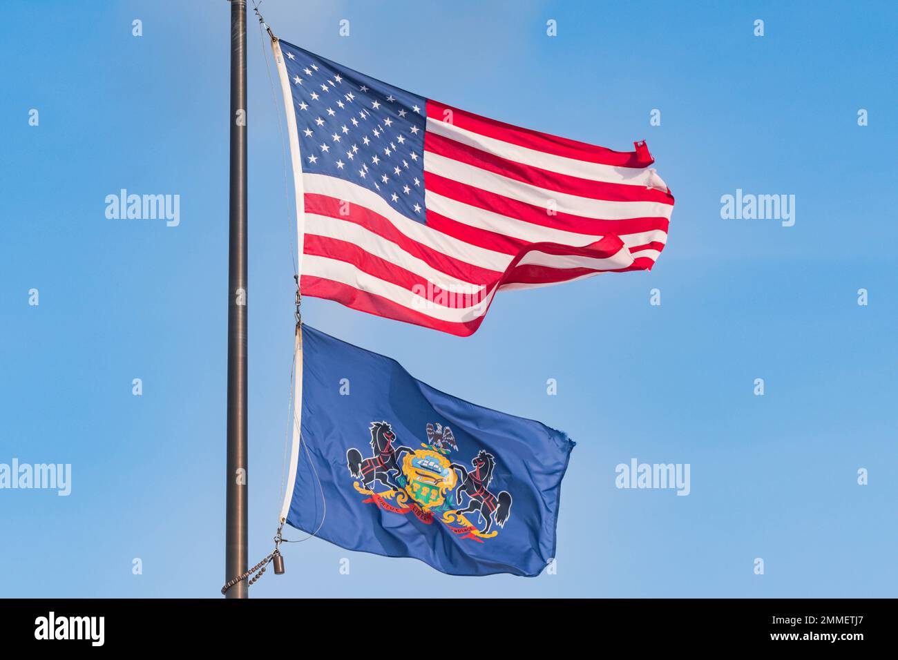 Pennsylvania state map flag hi-res stock photography and images - Alamy