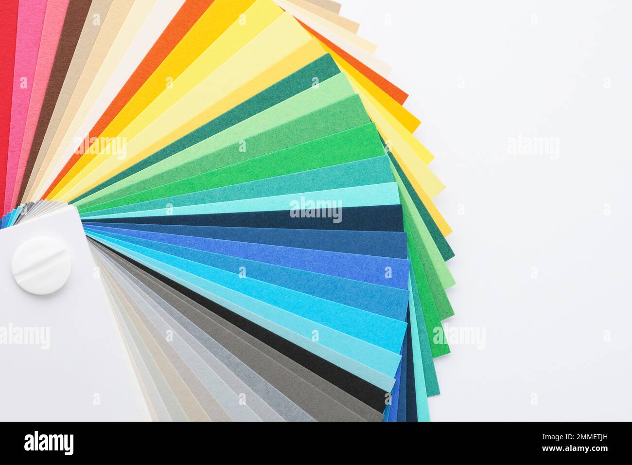 Color palette samples on white background top view Stock Photo - Alamy