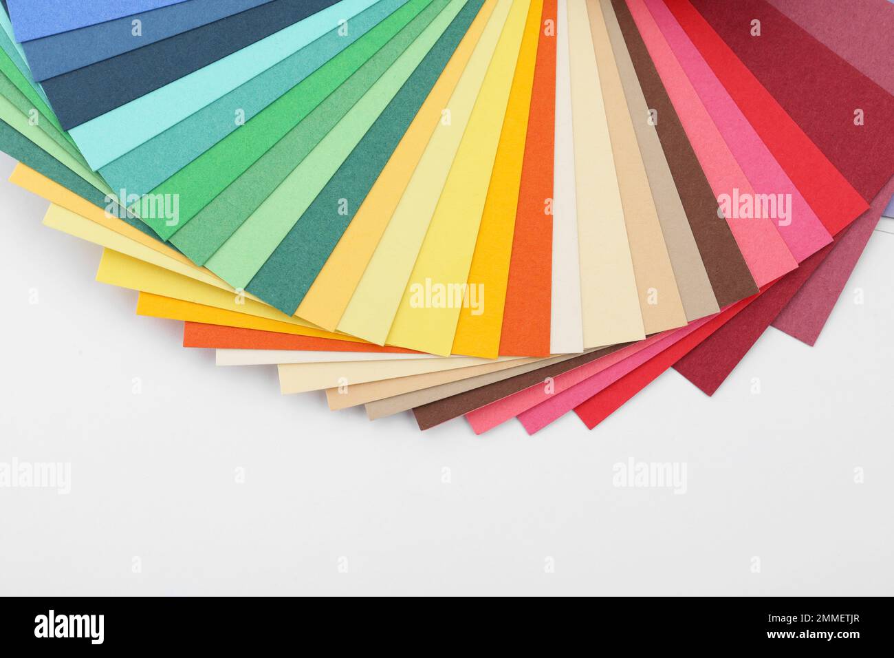 Color palette samples isolated on white, top view Stock Photo - Alamy