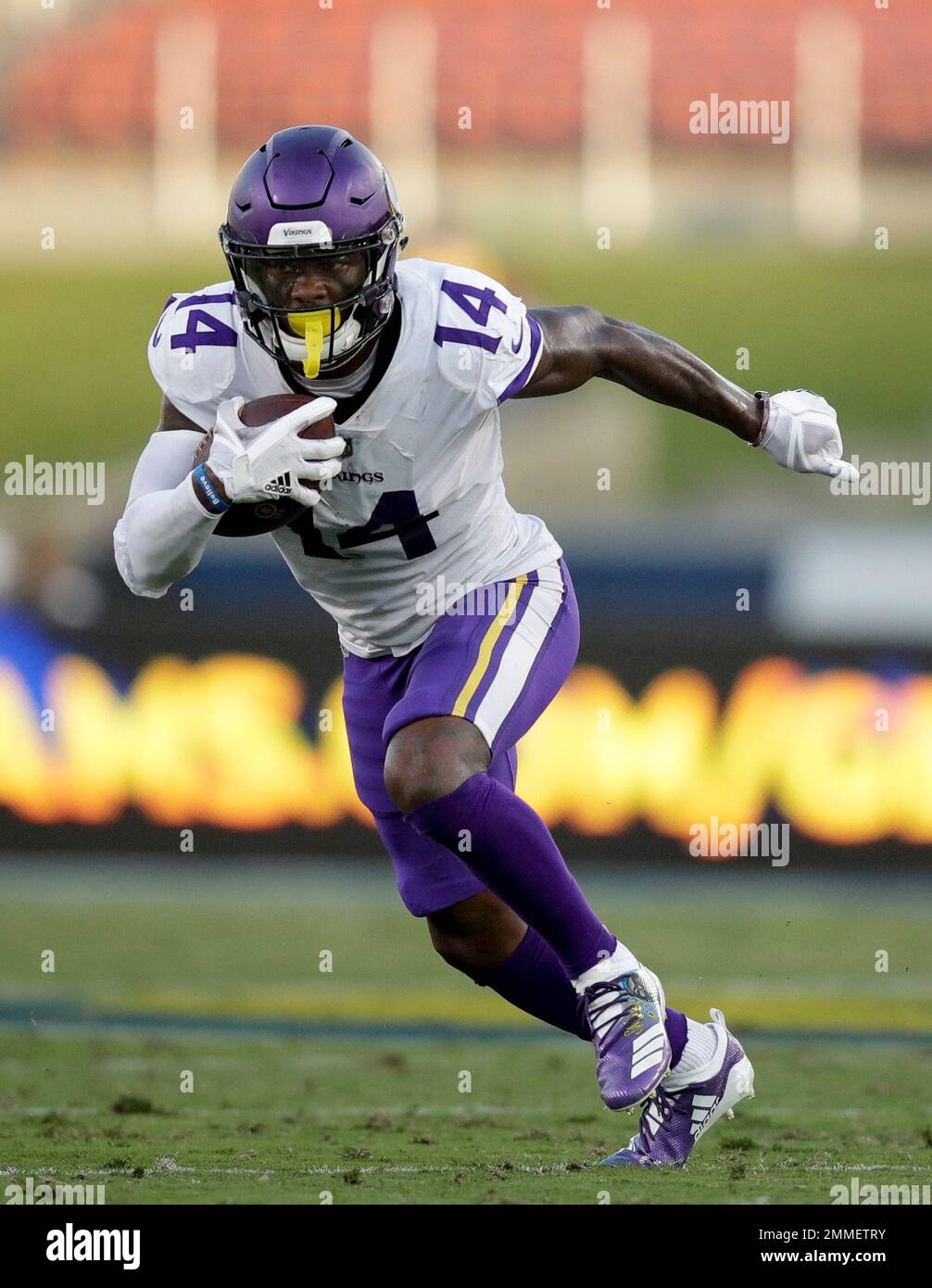 Minnesota Vikings wide receiver Stefon Diggs runs against the Los ...