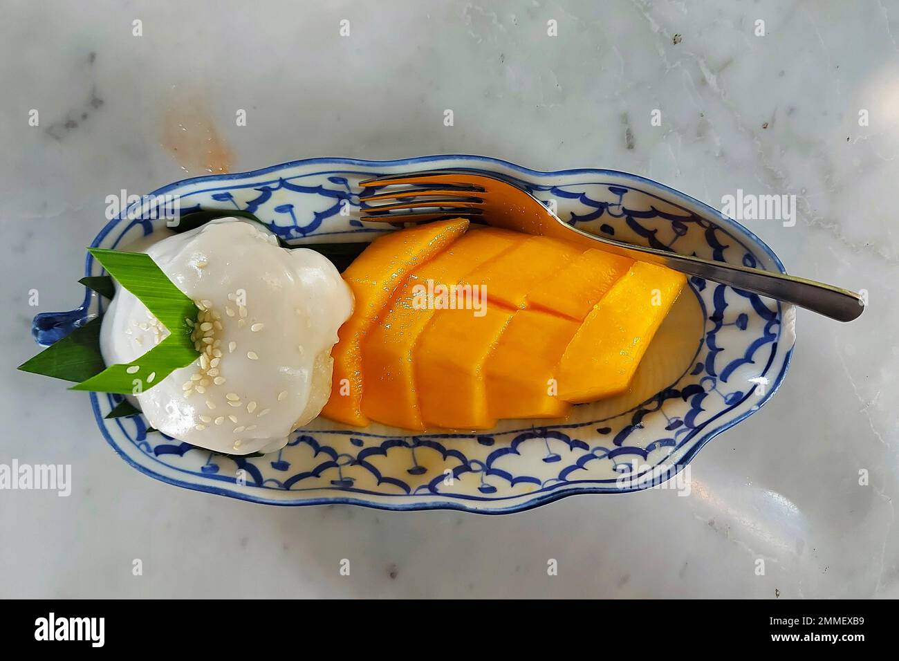 Mango Sticky Rice at Cafe Jakarta Indonesia Stock Photo - Alamy