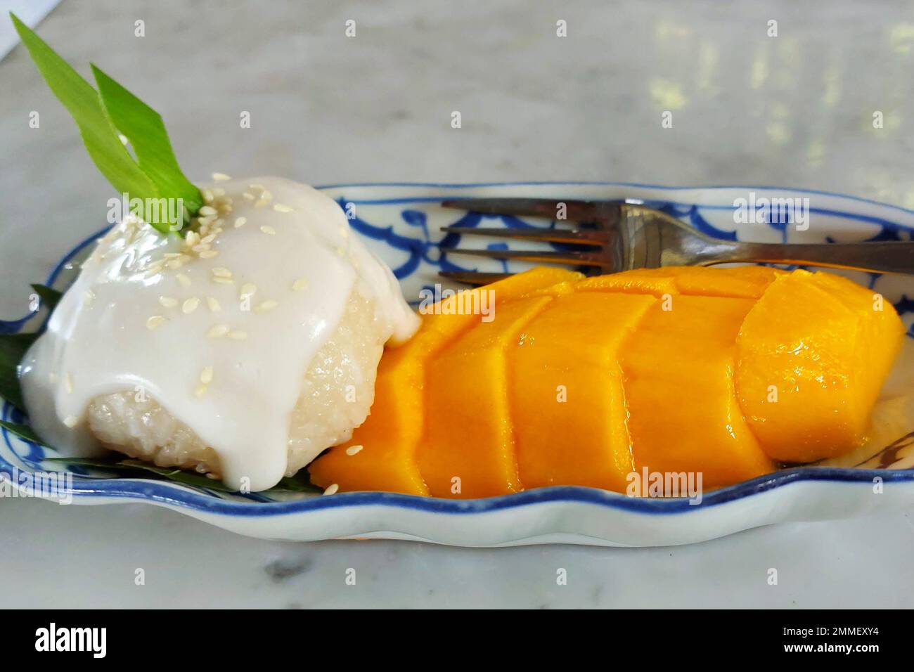 Mango Sticky Rice at Cafe Jakarta Indonesia Stock Photo - Alamy