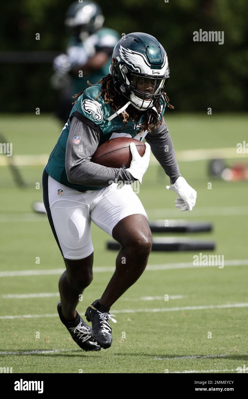 Philadelphia Eagles running back Jay Ajayi runs a drill during practice ...