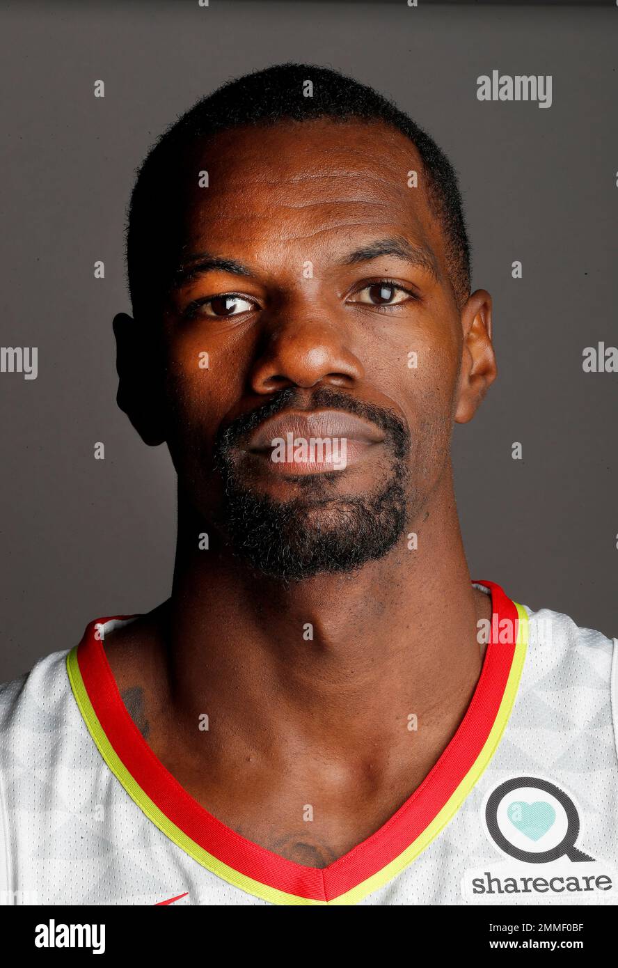 Atlanta Hawks' Dewayne Dedmon poses for a photo during their NBA ...