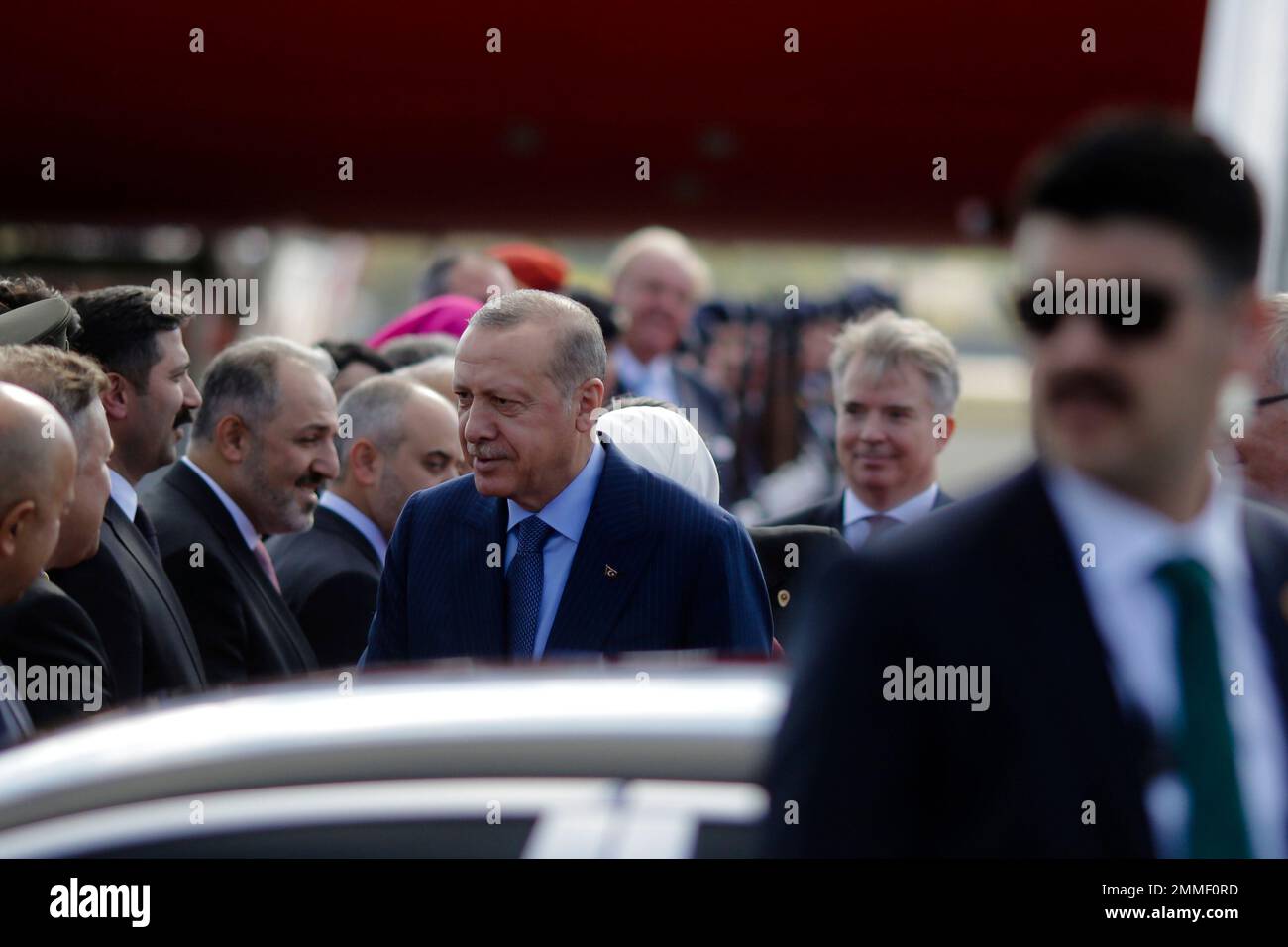 Turkey's President Recep Tayyip Erdogan arrives at the airport Tegel ...