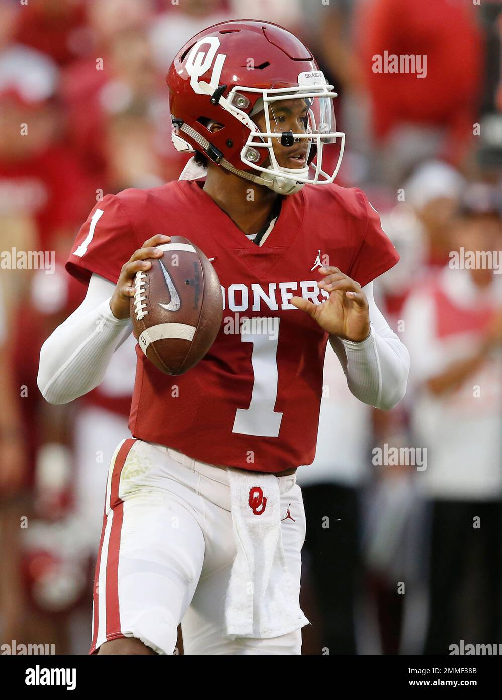 Oklahoma quarterback Kyler Murray (1) during an NCAA college football ...