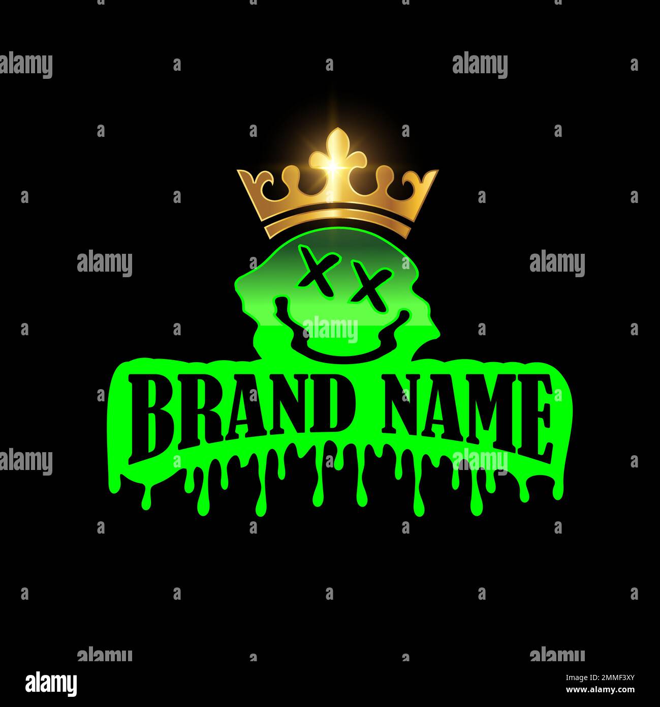 A vector illustration of Drip logo with crown design vector sign Stock ...