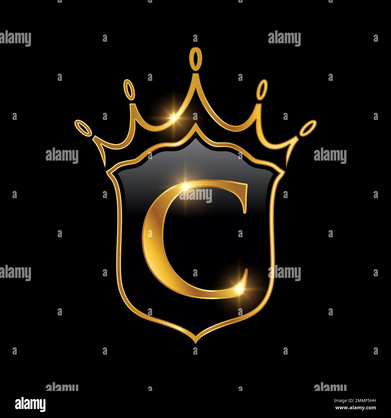Initial C monogram alphabet with a crown. Royal King queen luxury ...