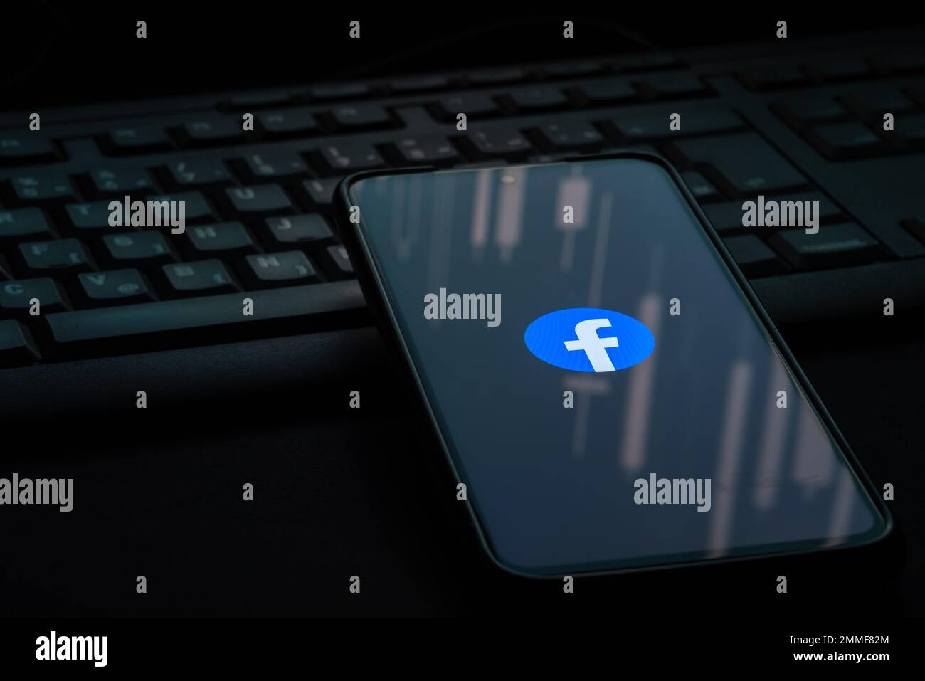 Ljubljana, Slovenia - 21 January 2023: Facebook logo on smartphone ...