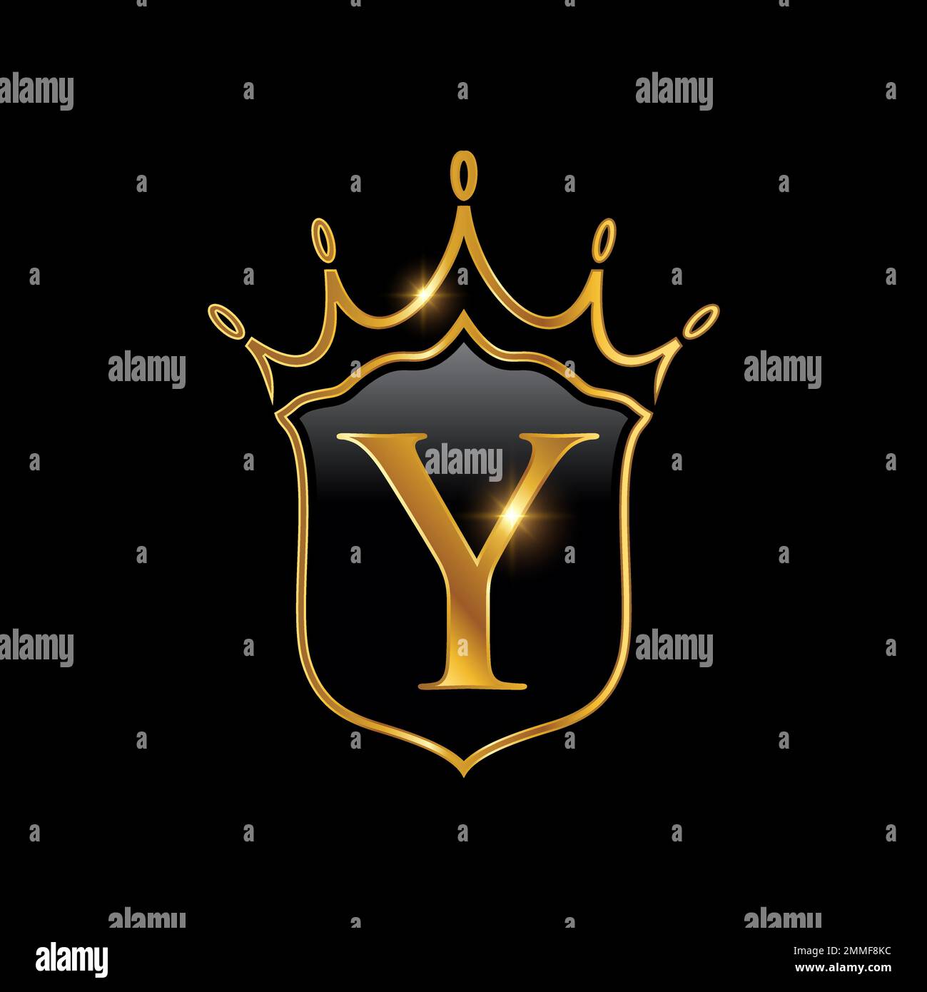 A vector Illustration of Initial Y monogram alphabet with a crown and ...