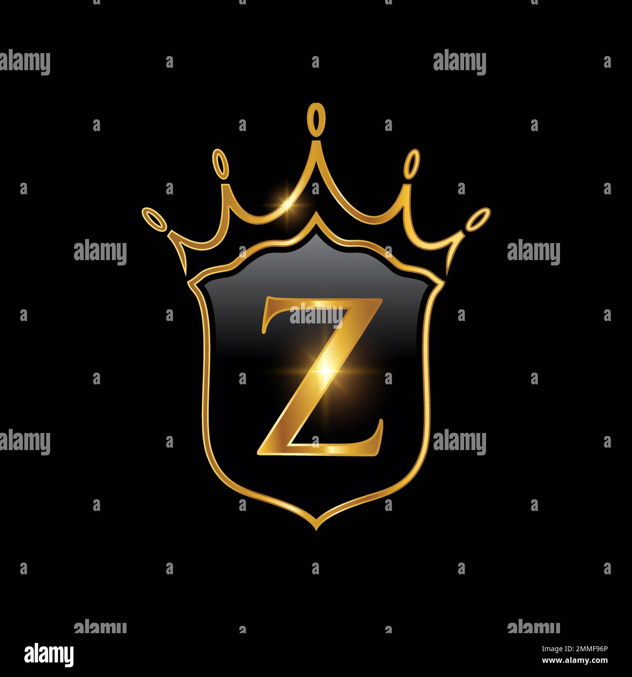 A vector Illustration of Initial Z monogram alphabet with a crown and ...