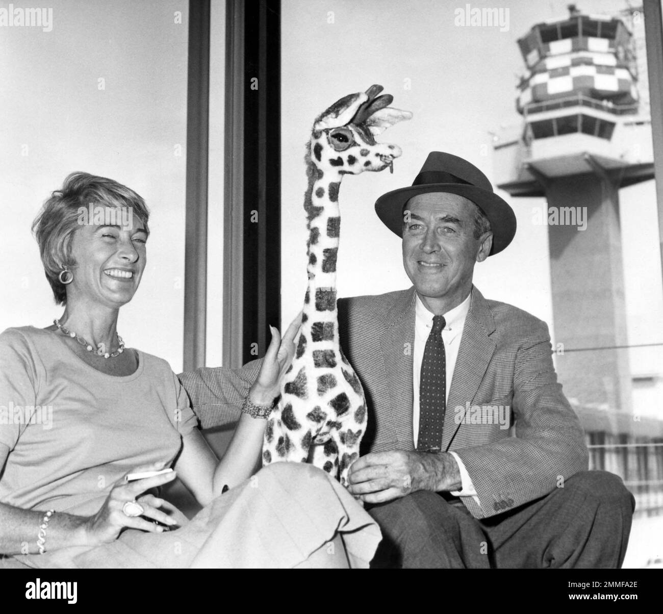 American actor James Stewart and his wife Gloria Hatrick McLean ...