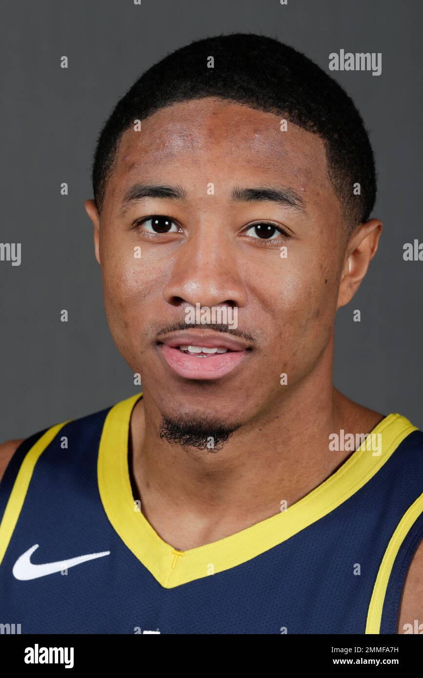Indiana Pacers guard Elijah Stewart (9) poses for a photograph during ...