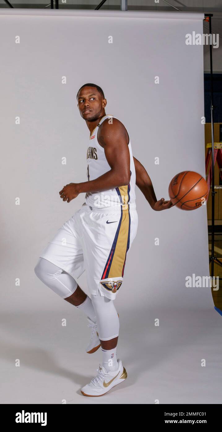 New Orleans Pelicans forward Darius Miller (21) poses for a photograph ...