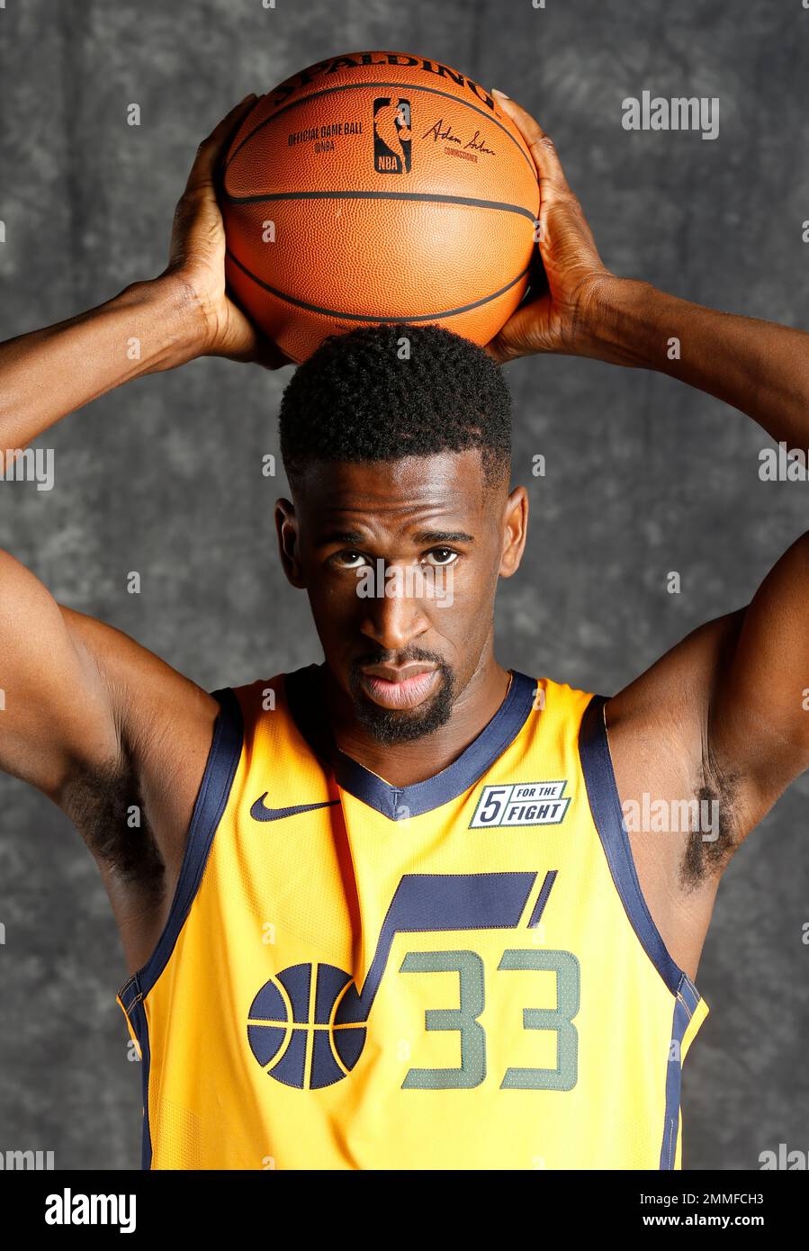 Ekpe Udoh poses for a photograph during media day at the Utah Jazz ...
