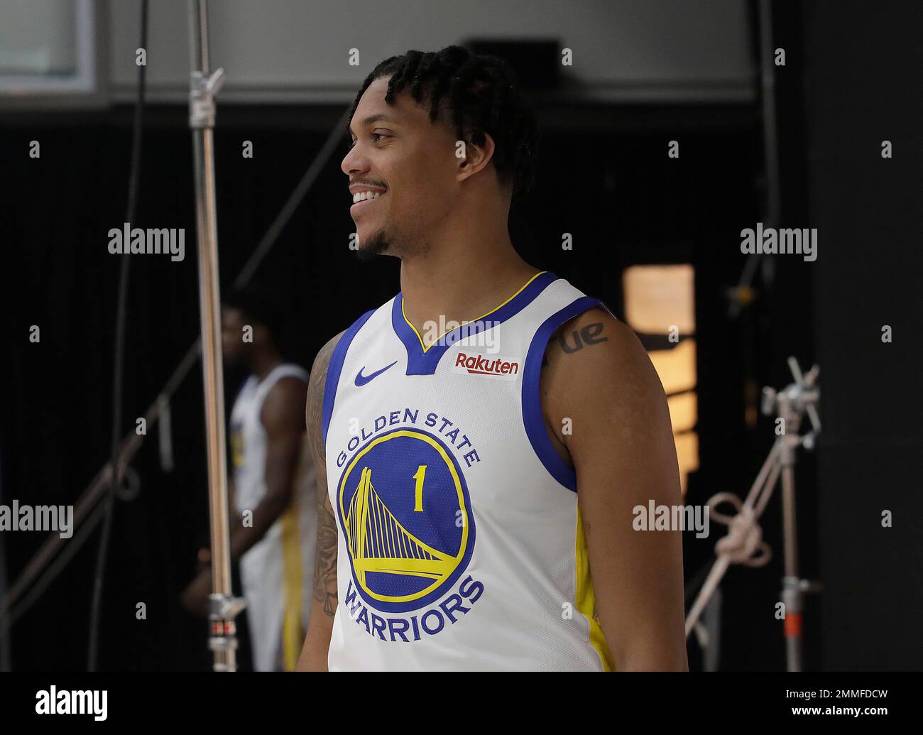 Golden State Warriors' Damion Lee poses for photos during media day at ...