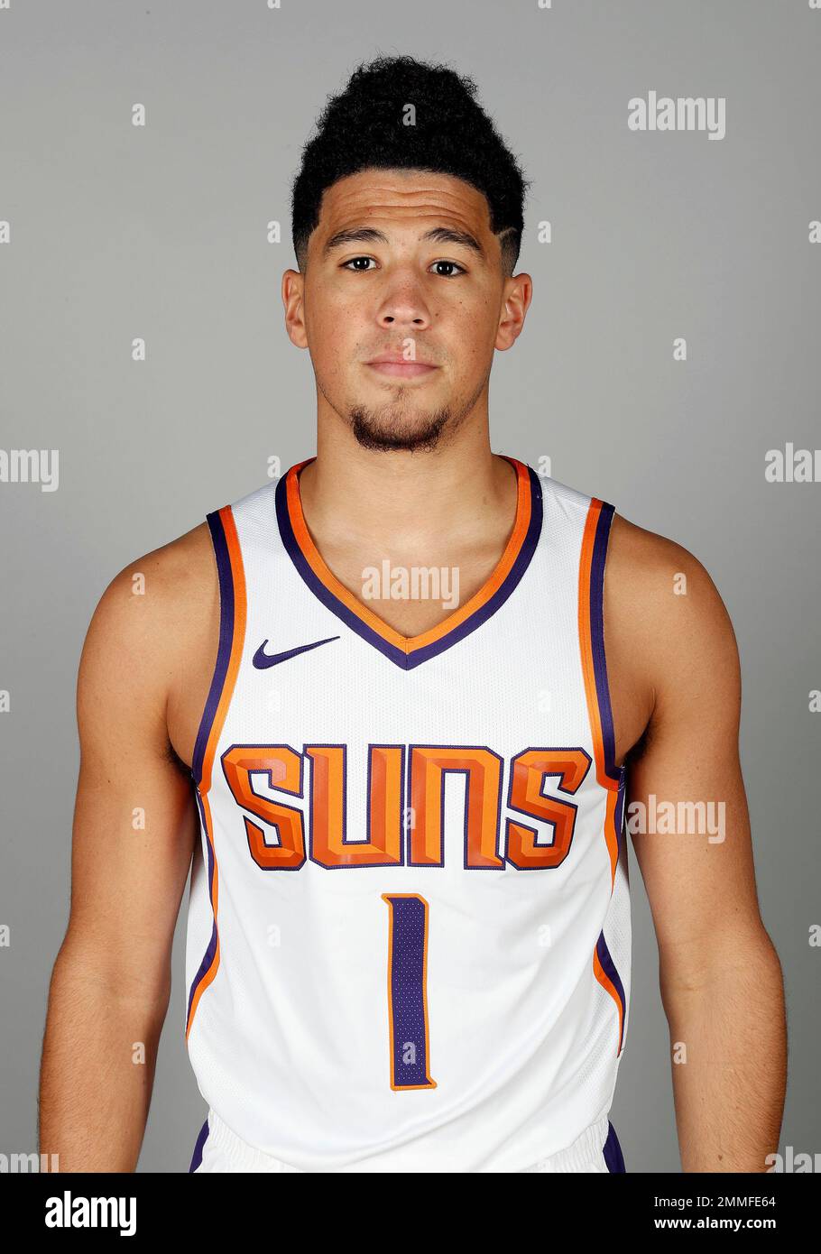 Phoenix Suns' Devin Booker poses for a photograph during media day at ...
