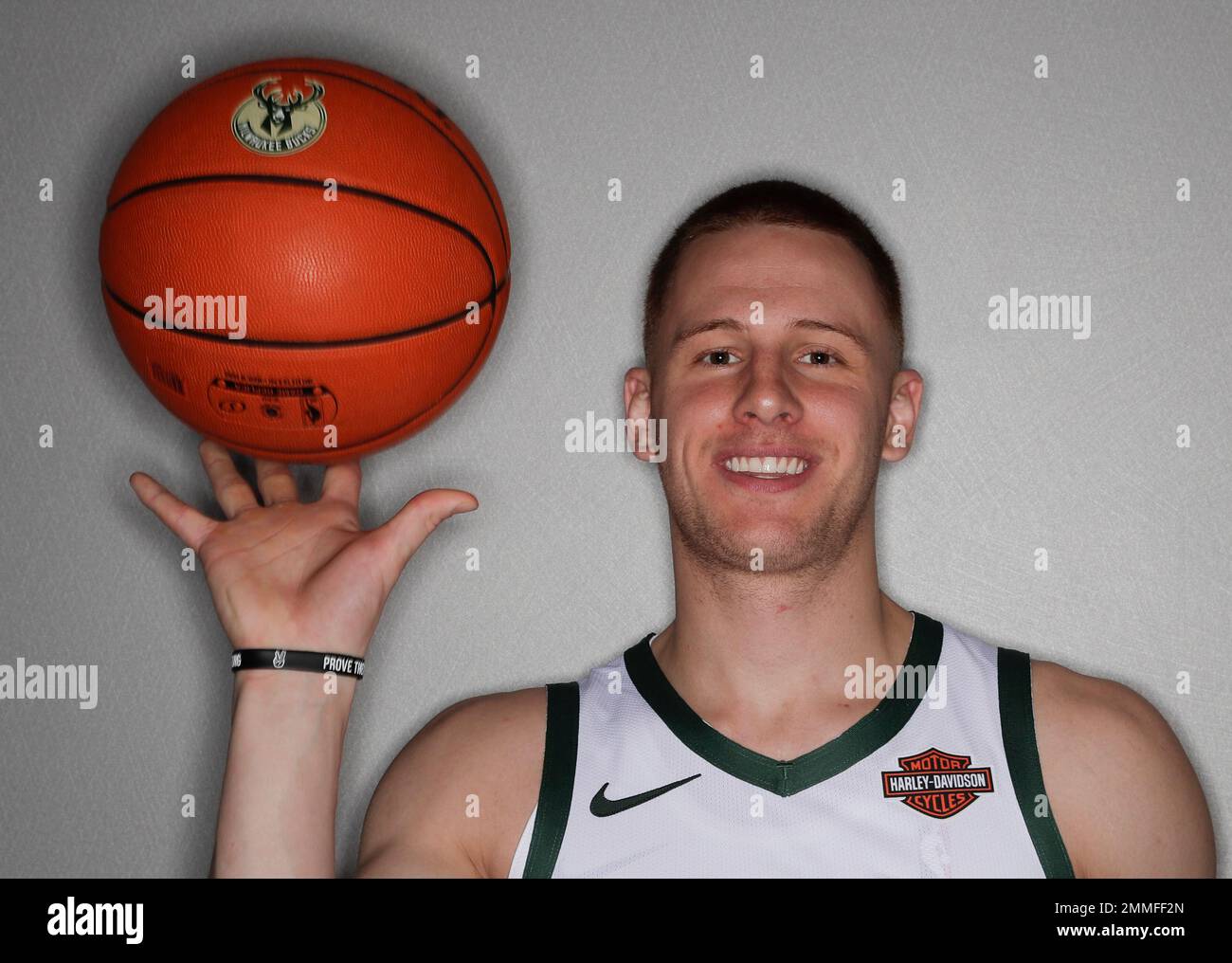 Milwaukee Bucks' Donte DiVincenzo poses for a photograph during media ...