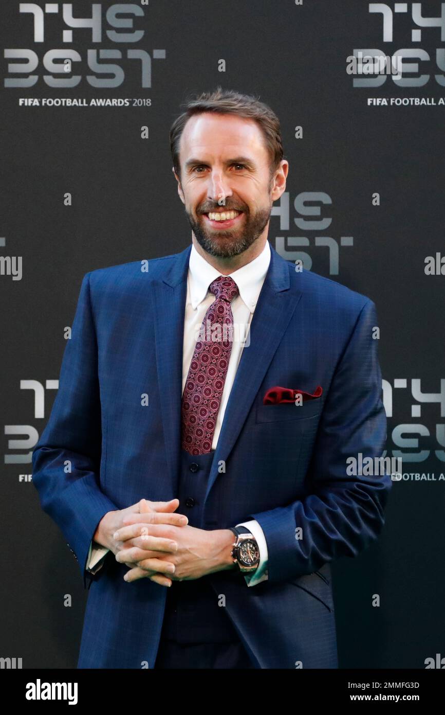 England soccer team coach Gareth Southgate arrives for the ceremony of ...