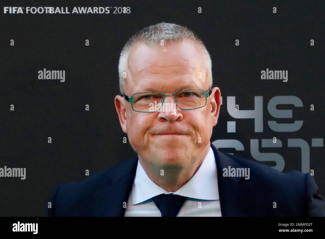 Swedish soccer coach Janne Andersson arrives for the ceremony of the ...