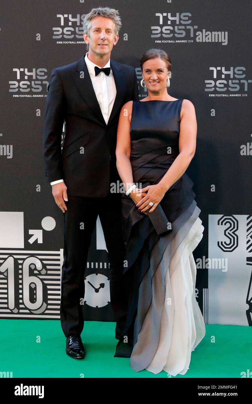 Former goalkeeper Edwin van der Sar and his wife Annemarie arrive for ...