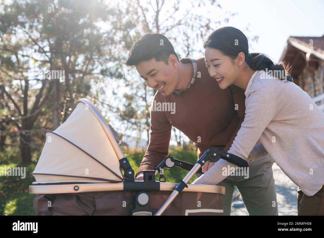 Asian couple walk community hi-res stock photography and images - Alamy
