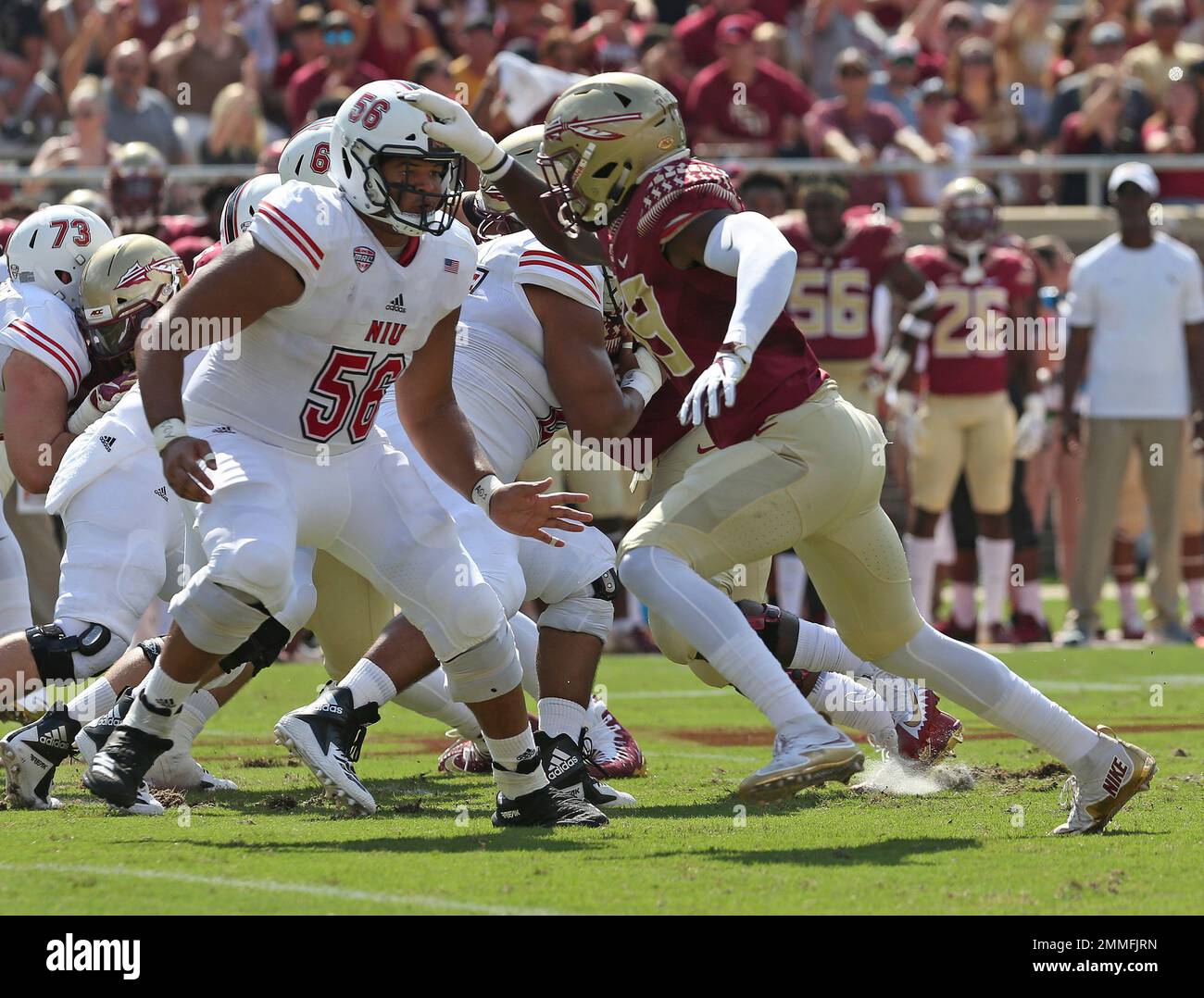 Florida State's Brian Burns works against Northern Illinois' blocker ...