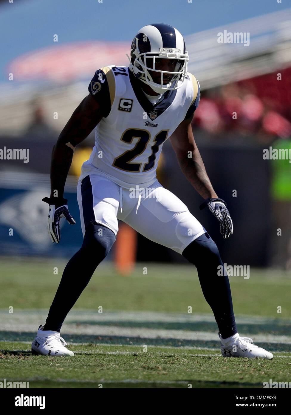 Los Angeles Rams defensive back Aqib Talib plays against the Los ...