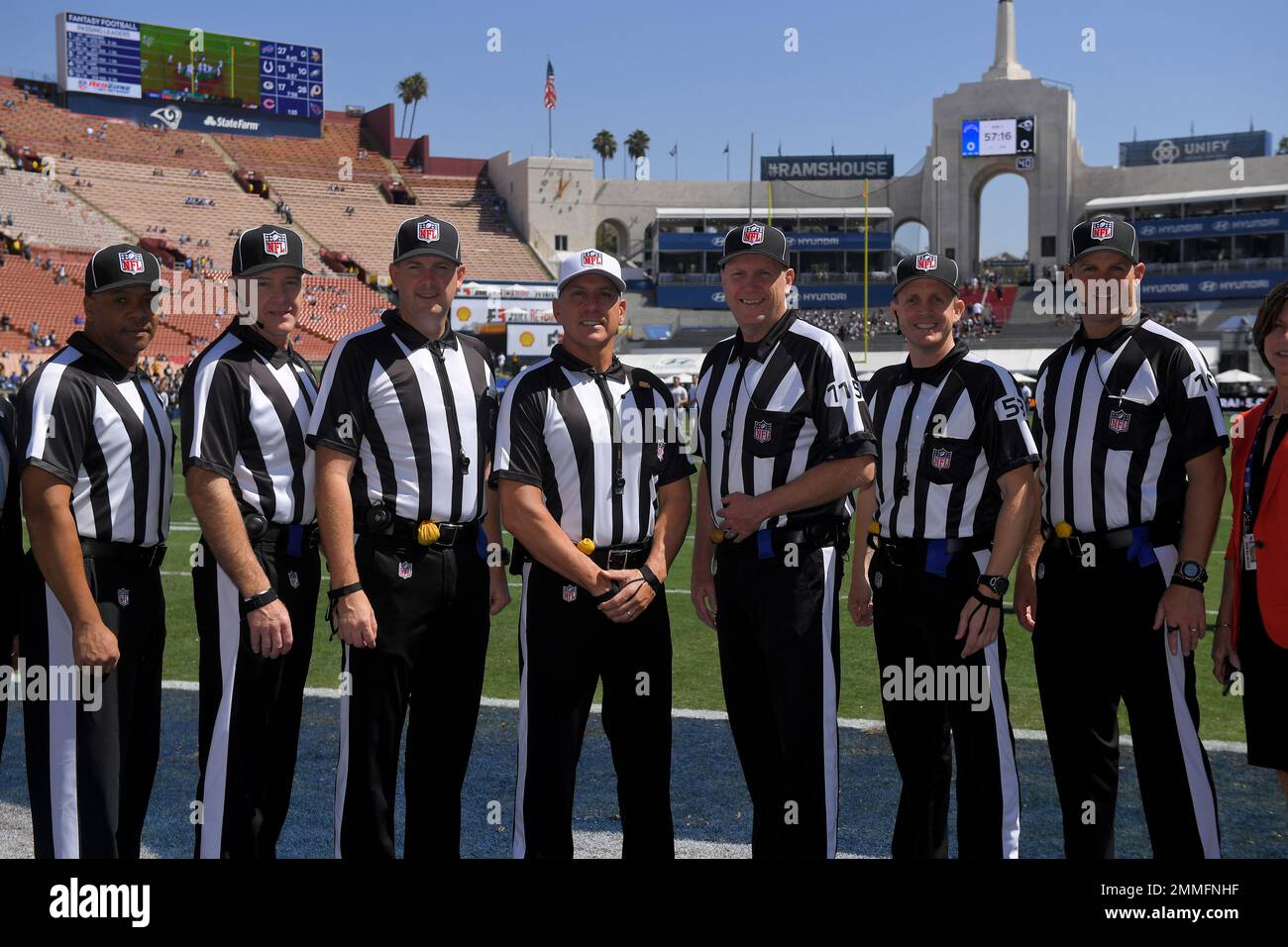 From left, back judge Greg Steed, head linesman Derick Bowers, side ...