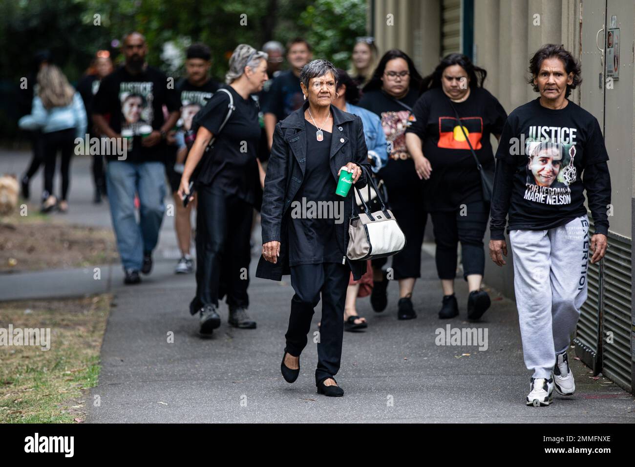 Veronica Nelson’s family members, friends and supporters gather outside ...