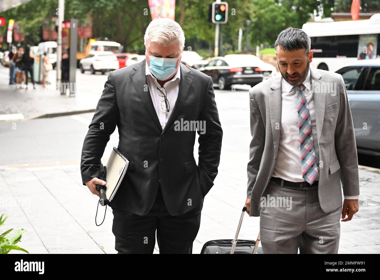 Former Australian cricketer Stuart MacGill (left) arrives at the ...