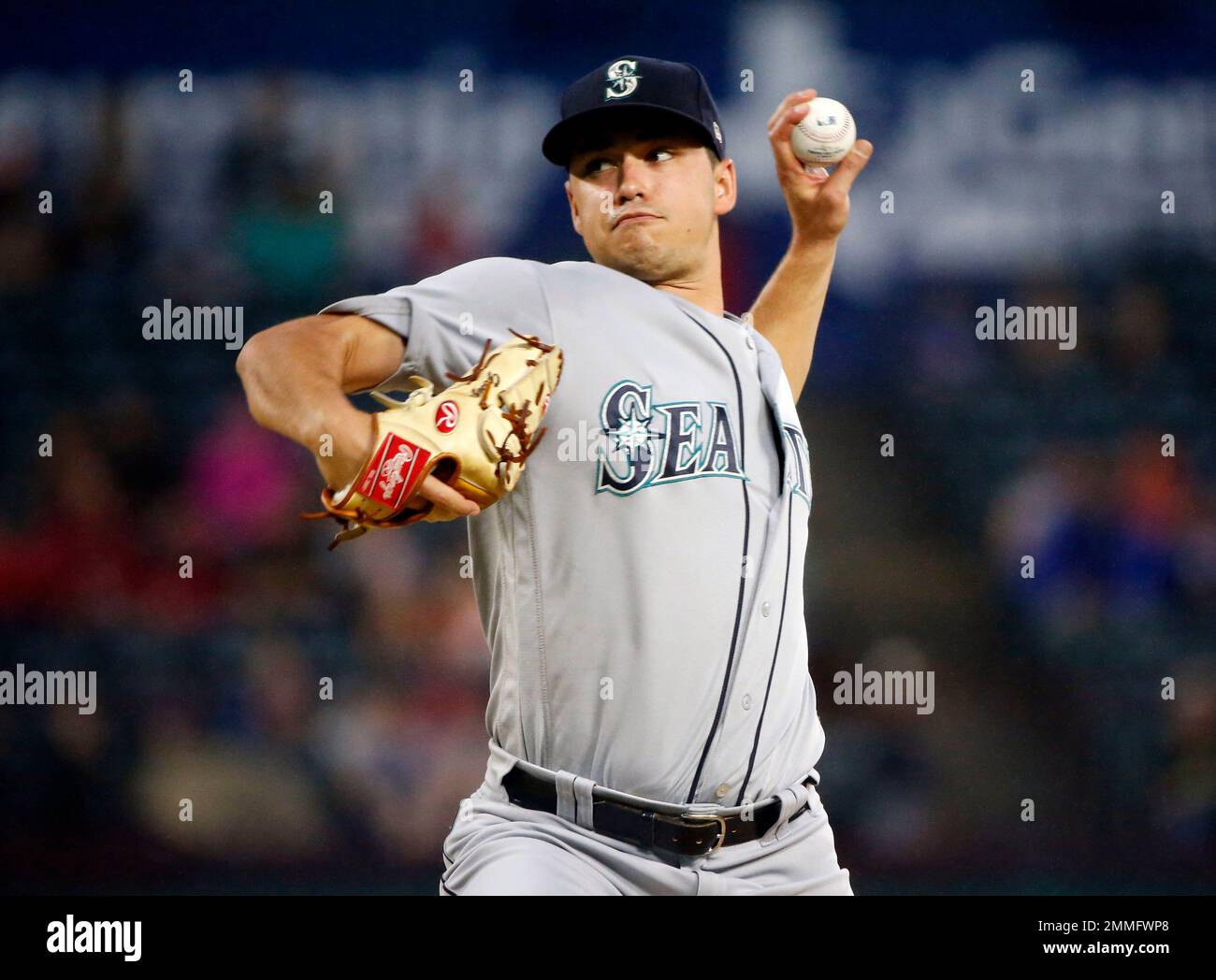 Seattle Mariners starting pitcher Marco Gonzales (32) pitches against ...