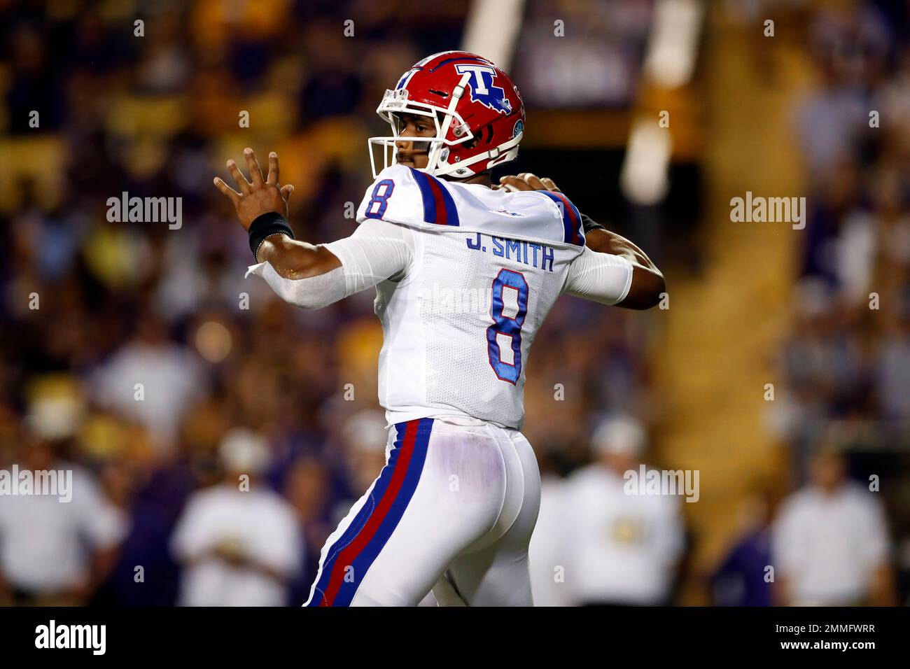 Louisiana Tech quarterback J'Mar Smith (8) in the first half of an NCAA ...