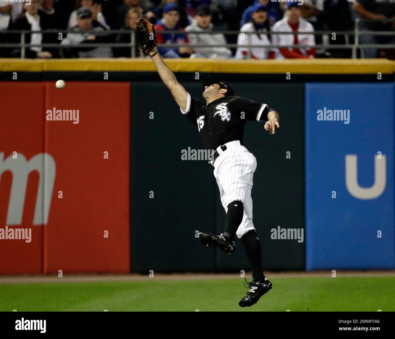Chicago White Sox left fielder Ryan LaMarre cannot make the play on a ...
