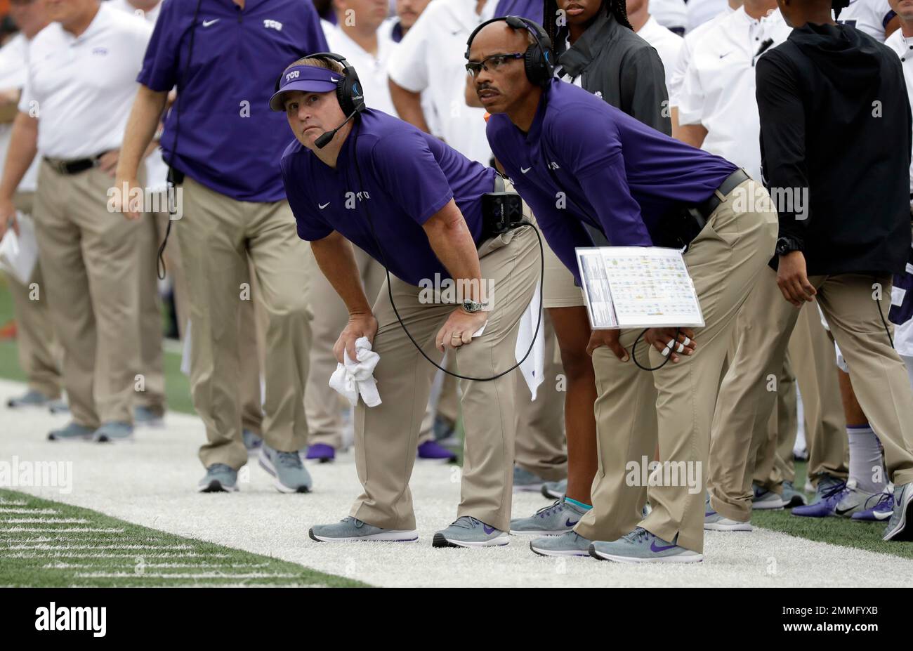 TCU head coach Gary Patterson, left, and c0-offensive coordinator ...